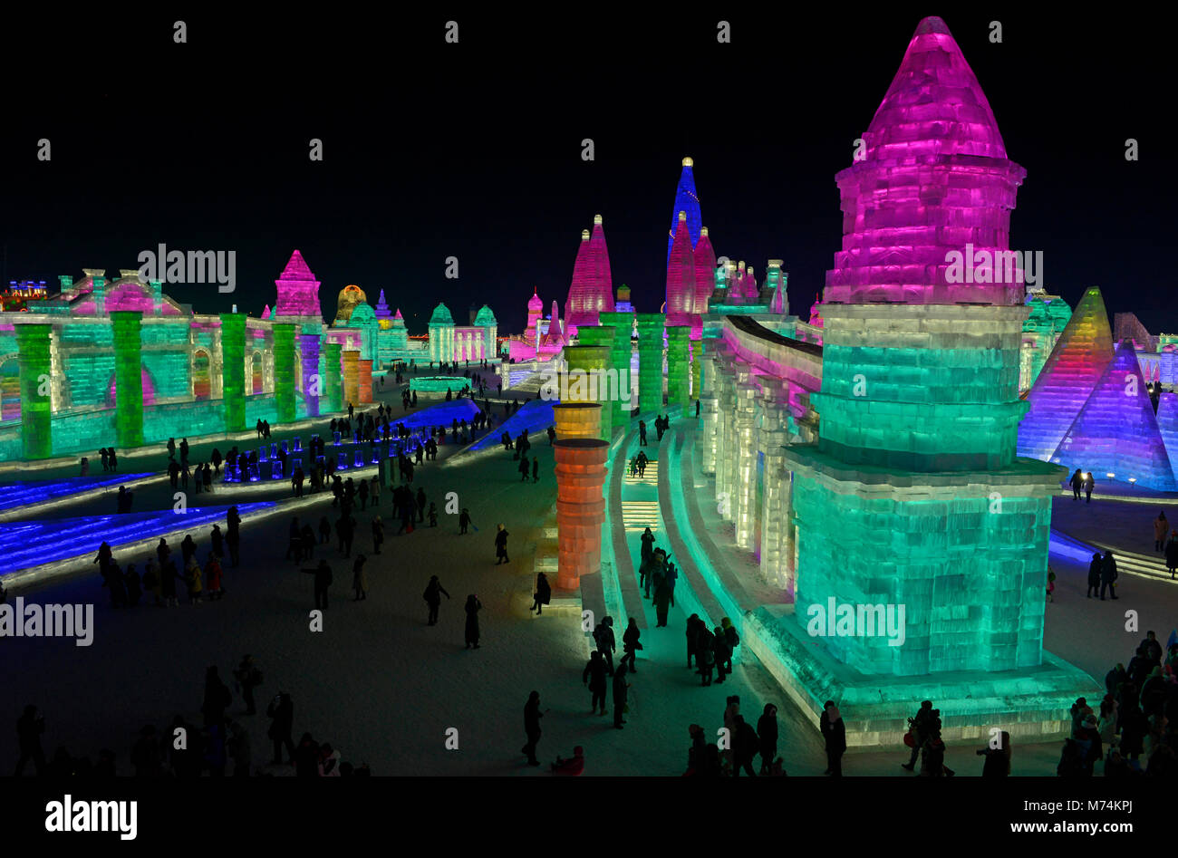 Ice buildings at the 2018 Harbin International Ice and Snow Sculpture ...