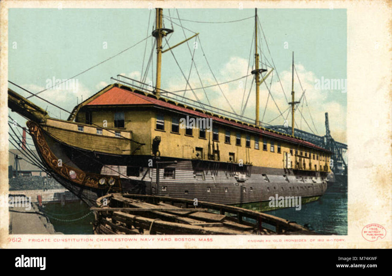 The USS Constitution, nicknamed 'Old Ironsides,' in the Charlestown ...