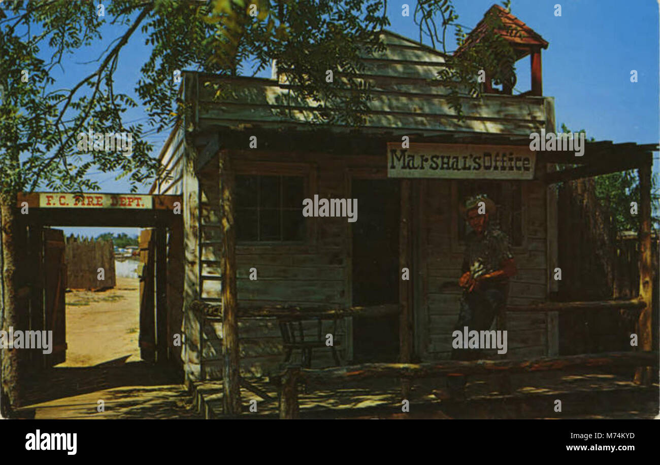 A photograph of the Marshal's Office in Frontier City, capturing the ...