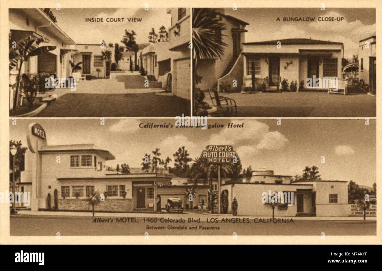 A photograph of Albert's Motel, showcasing its mid-20th-century ...