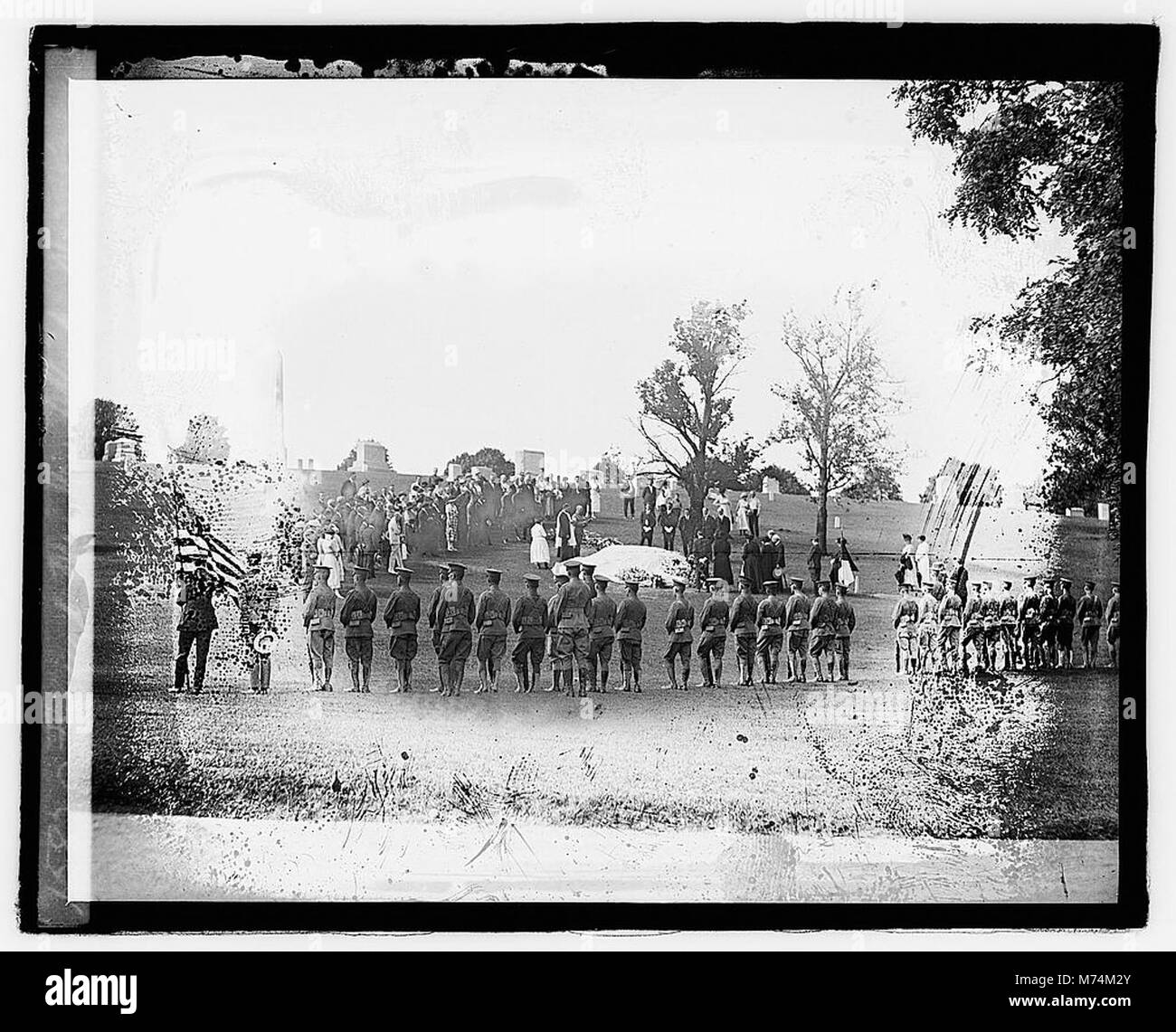 A photograph of the funeral for Major William Manning, capturing the ...