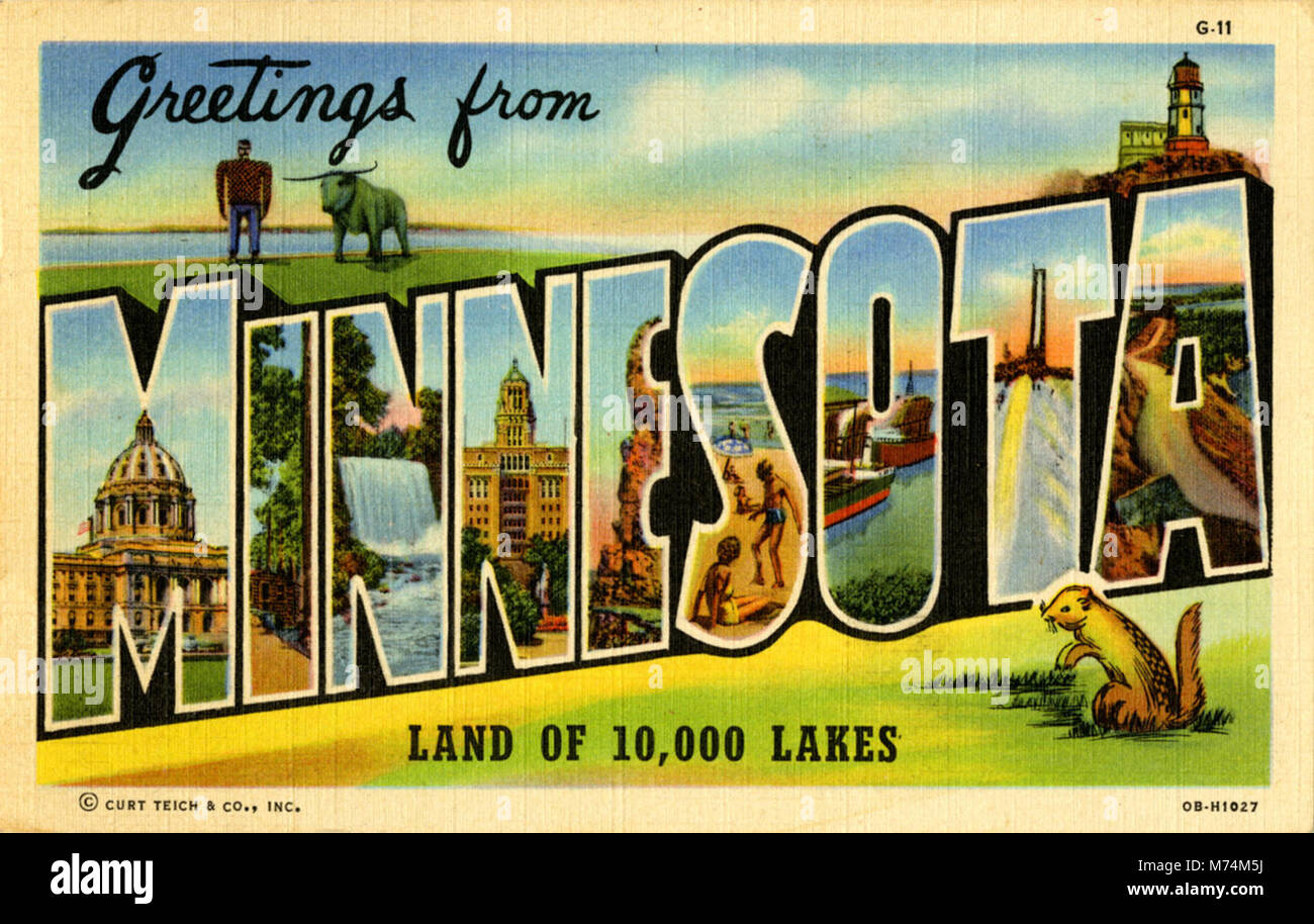 A scenic photograph of the 'Land of 10,000 Lakes,' likely depicting the ...