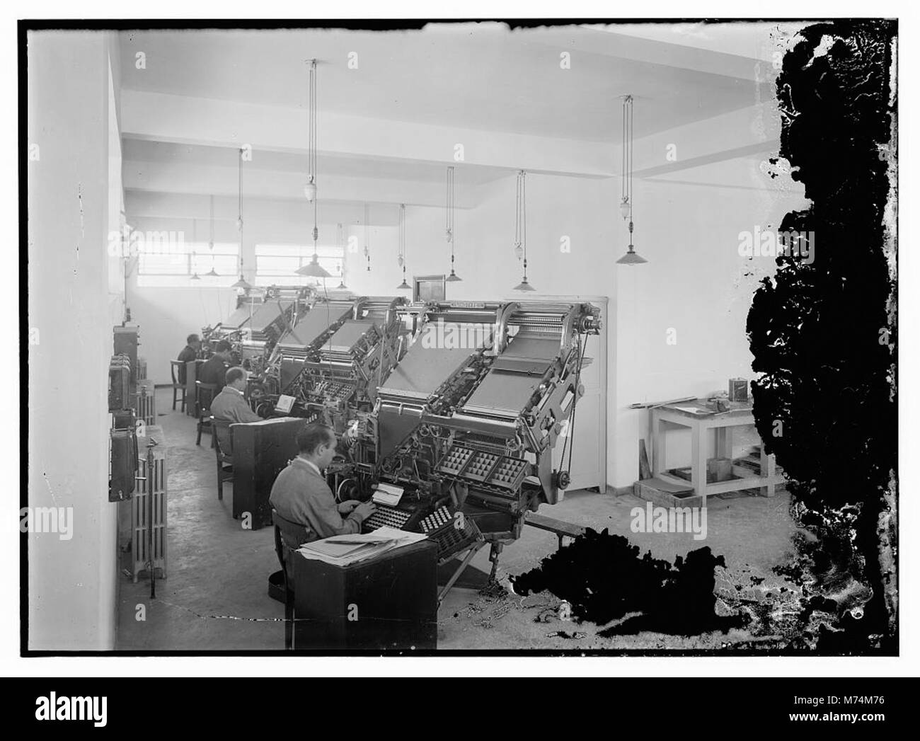 A historical image of the U.S. Government Printing Office (G.P.O.), a ...