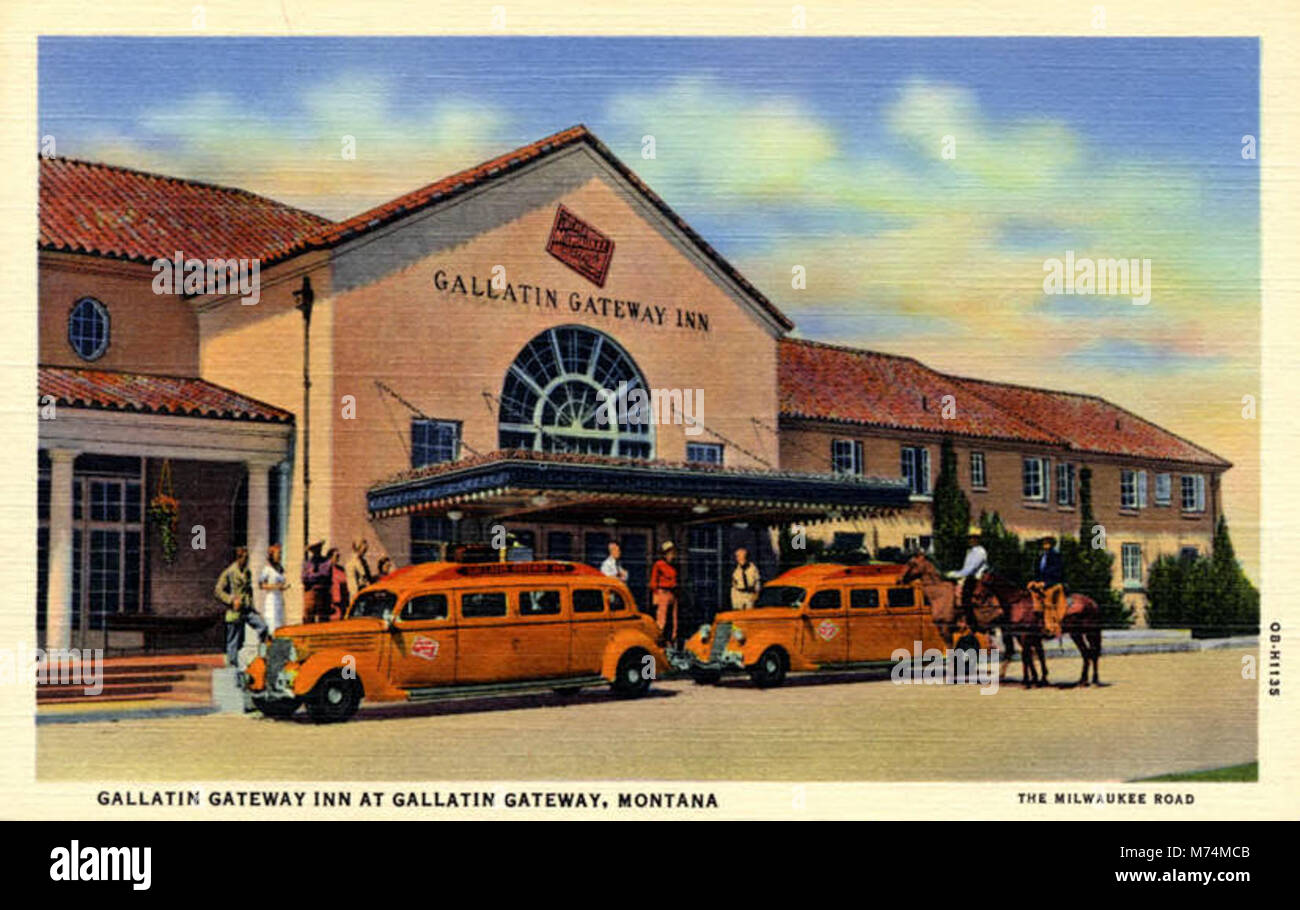The Gallatin Gateway Inn in Montana, an early 20th-century hotel, with ...