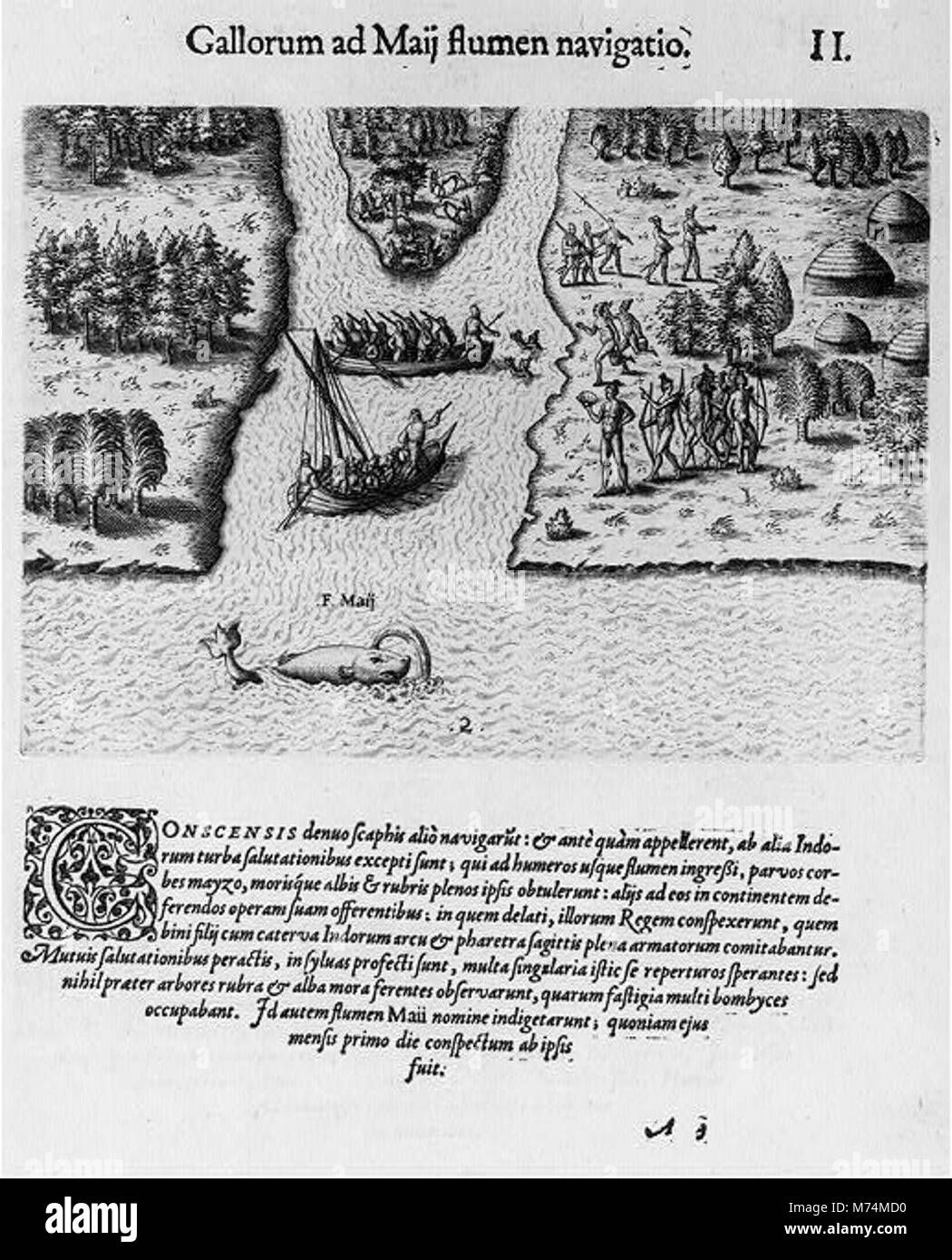 A historical map or document showing the navigation routes of the Gauls ...