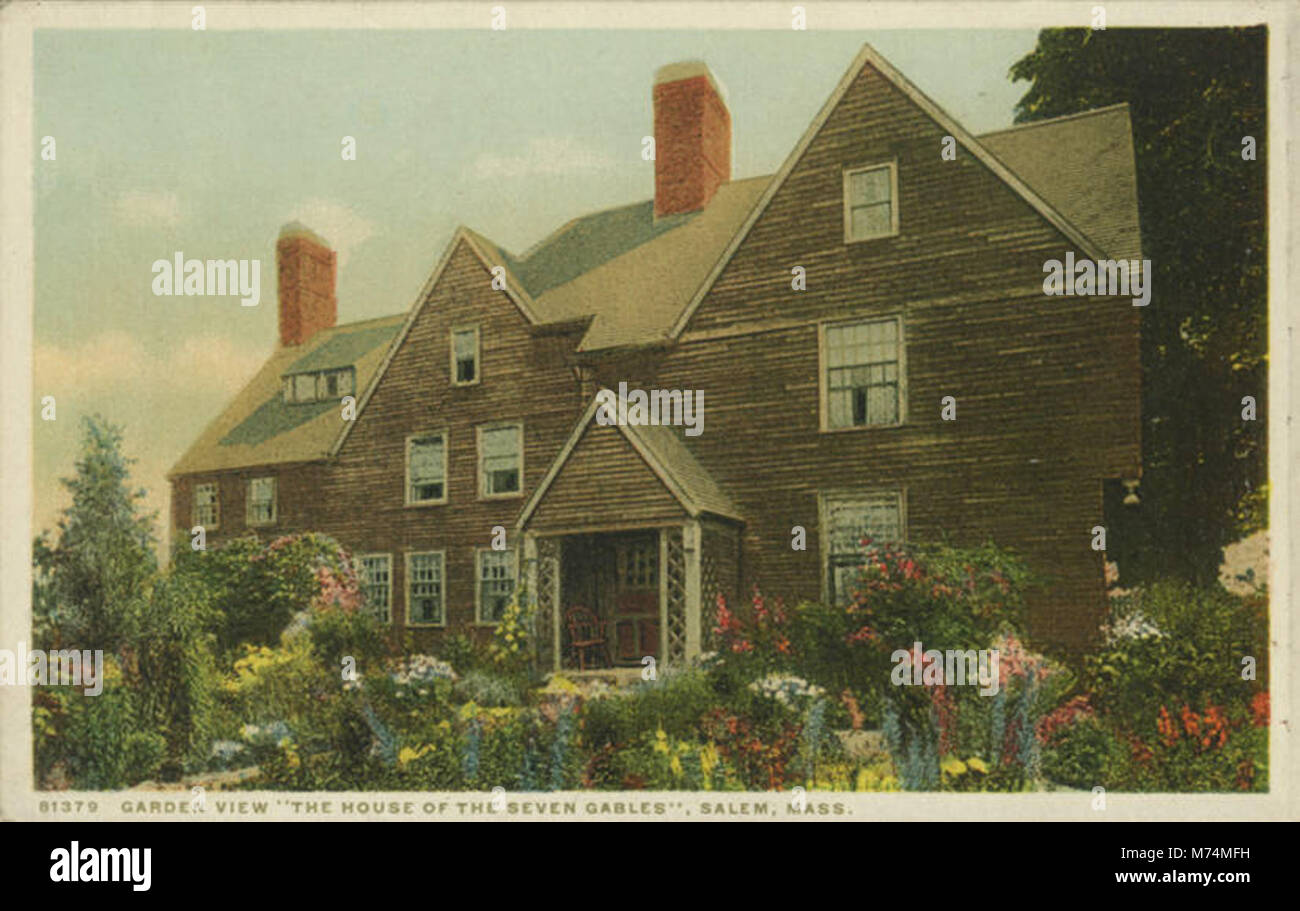A garden view of The House of the Seven Gables in Salem, Massachusetts ...