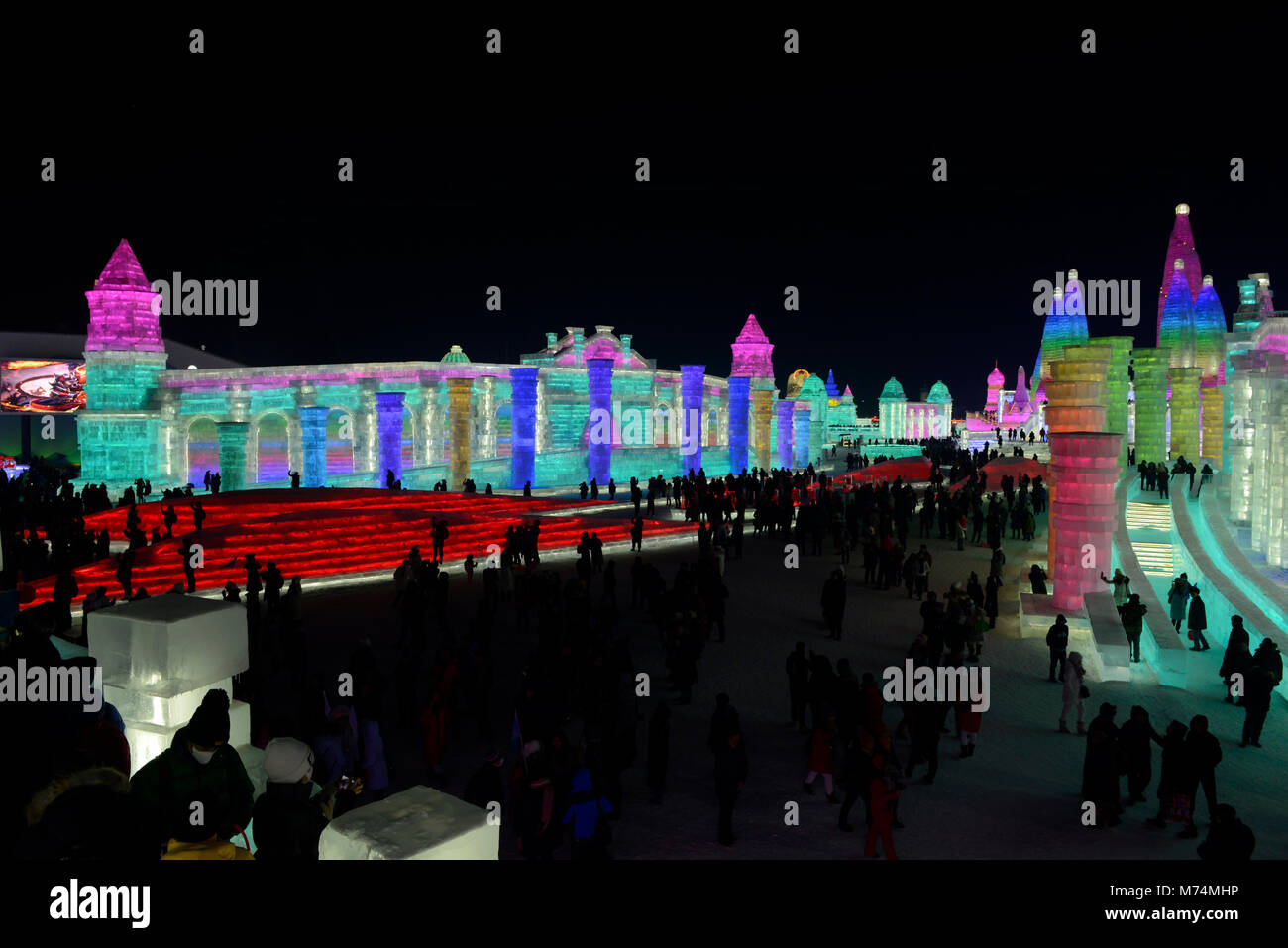 Ice buildings at the 2018 Harbin International Ice and Snow Sculpture ...