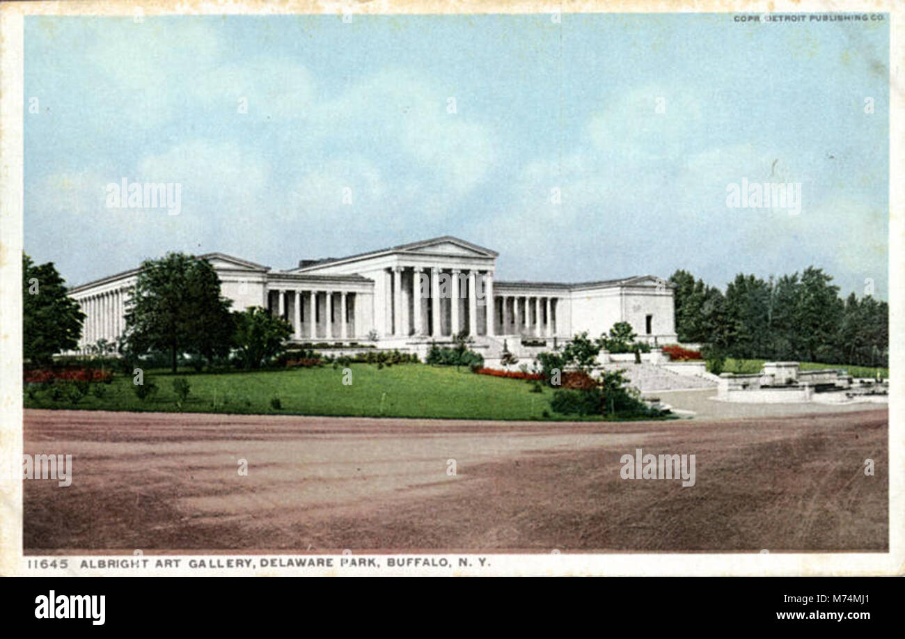 A photograph of the Albright Art Gallery located in Delaware Park ...