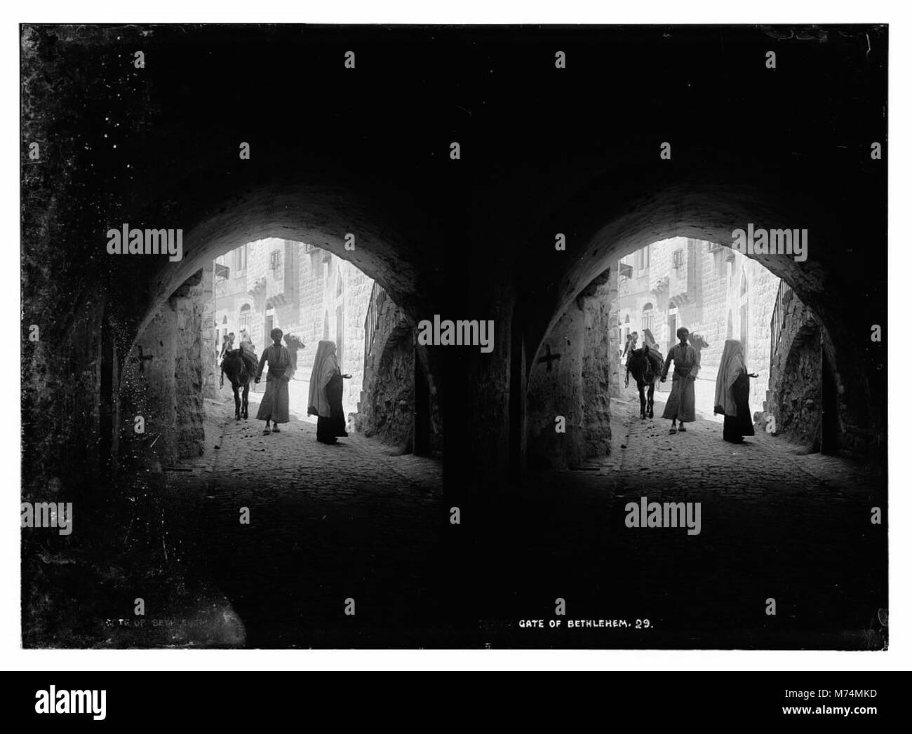 A photograph of the Gate of Bethlehem, an iconic historical landmark in ...