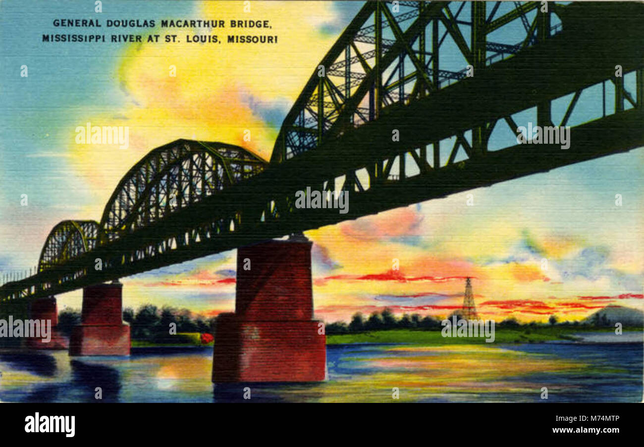 A photograph of the General Douglas MacArthur Bridge, also known as the ...