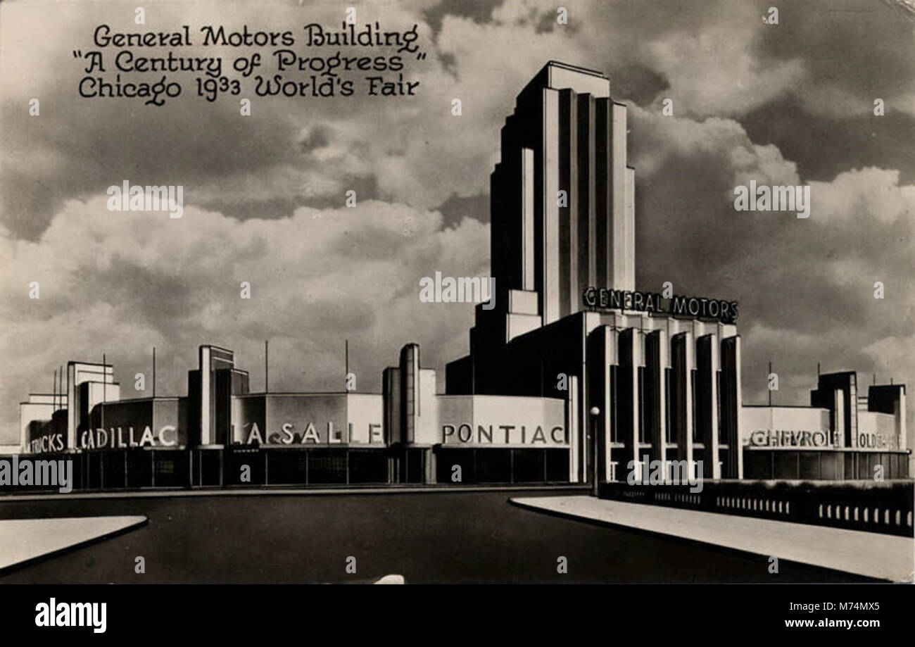 A view of the General Motors Building at the 1933 World's Fair in ...