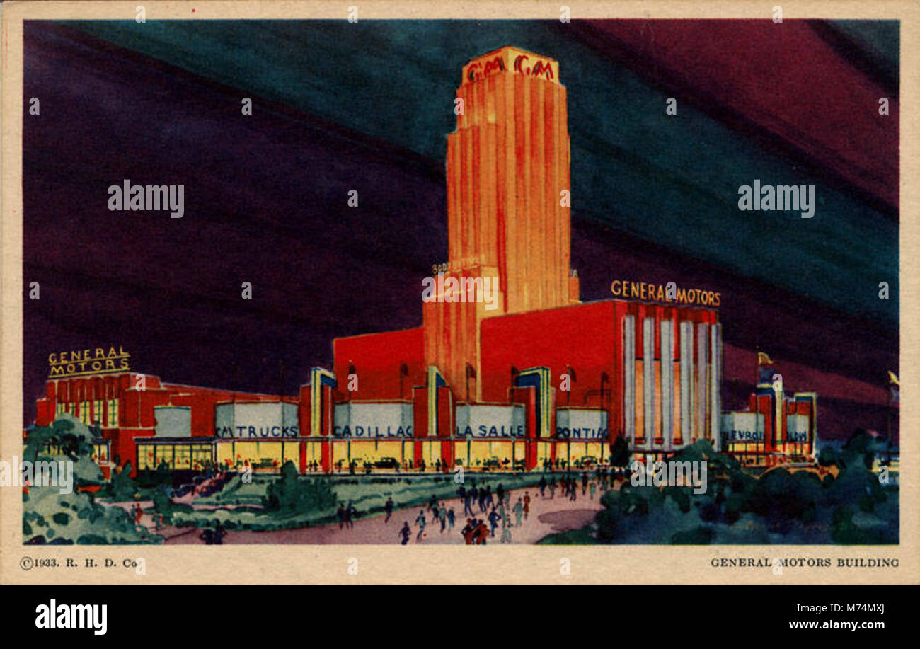 A photograph showcasing the General Motors Building, an iconic example ...