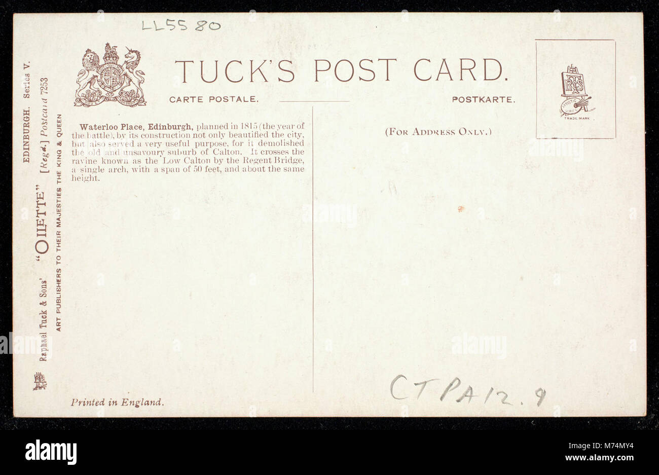 This postcard depicts the General Post Office and Waterloo Place in ...