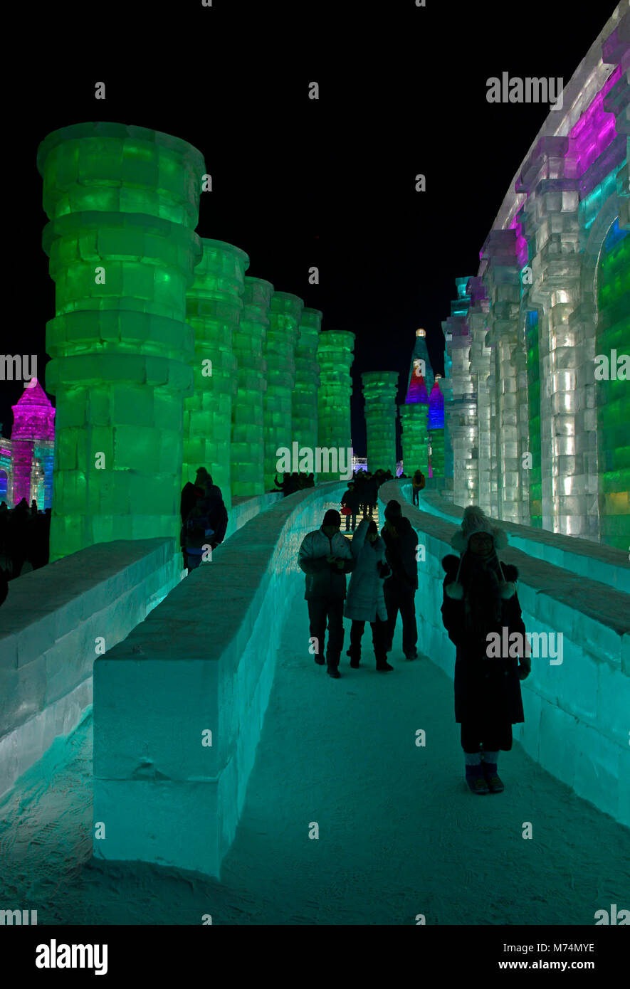 Ice buildings at the 2018 Harbin International Ice and Snow Sculpture ...