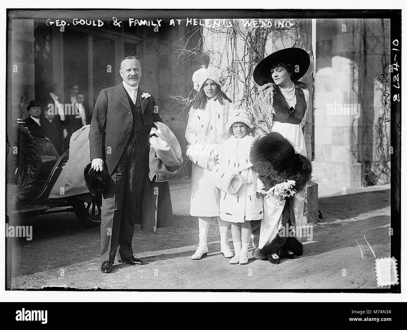 A historical photograph of George Gould and his family at the wedding ...