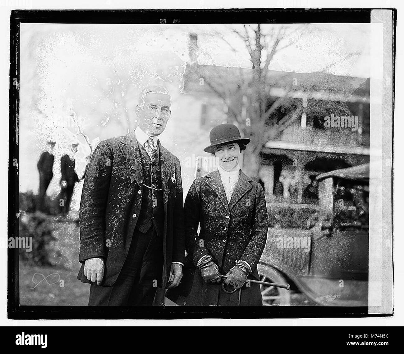 A photograph capturing George Slater and Mrs. Chas. Rumsey, notable ...