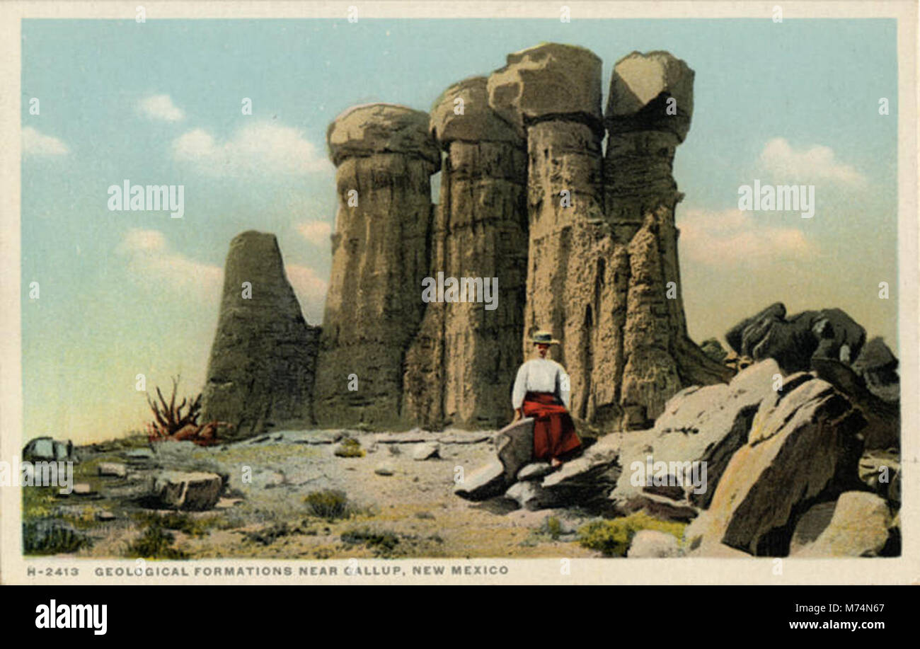 This image shows geological formations near Gallup, New Mexico ...