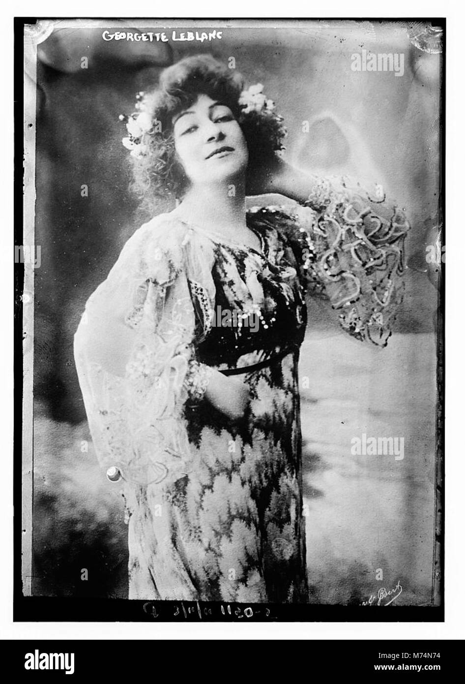 A portrait of Georgette Leblanc, an actress and singer, capturing her ...