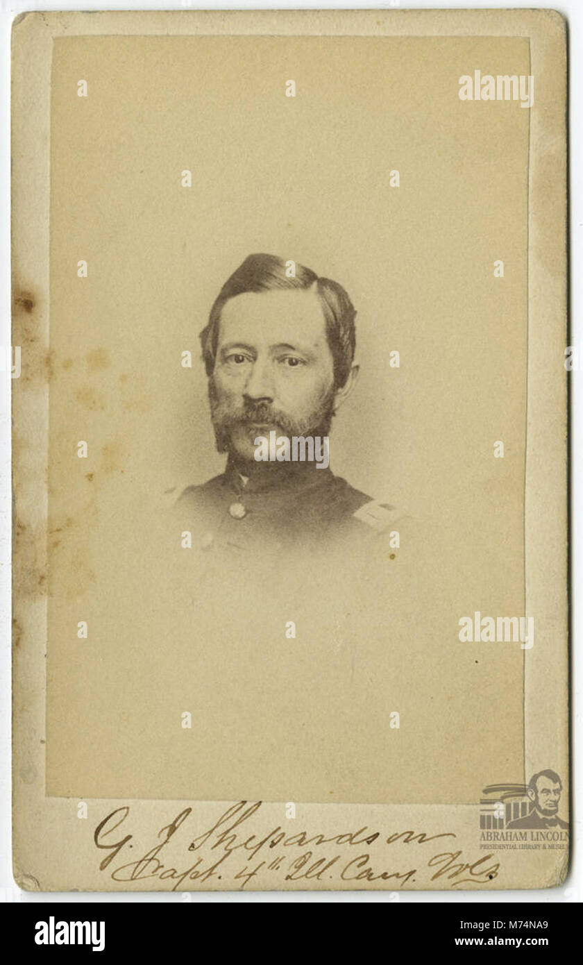 This portrait captures George J. Shepardson, likely a historical figure ...