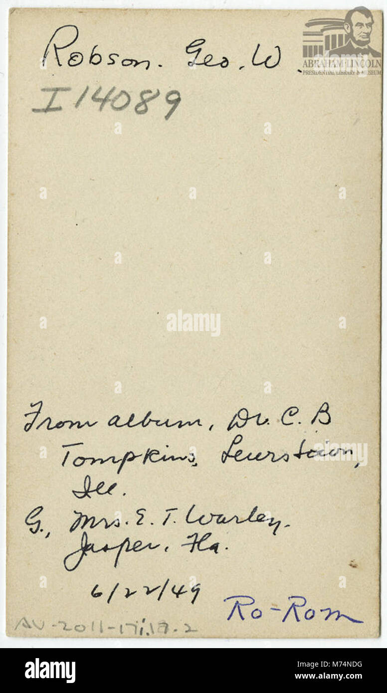 Portrait of George W. Robson, a notable figure whose contributions are ...