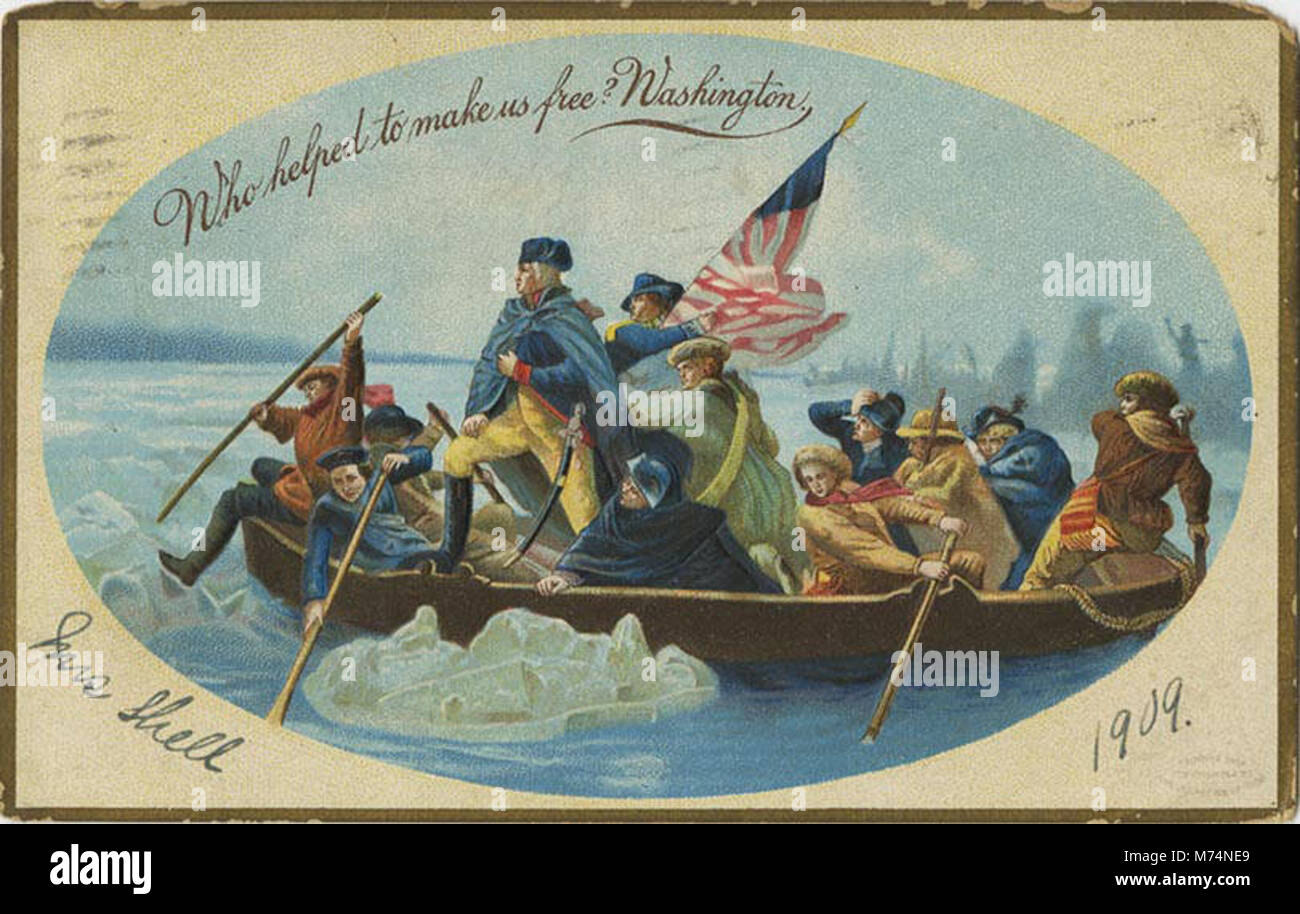 A famous depiction of George Washington crossing the Delaware River ...
