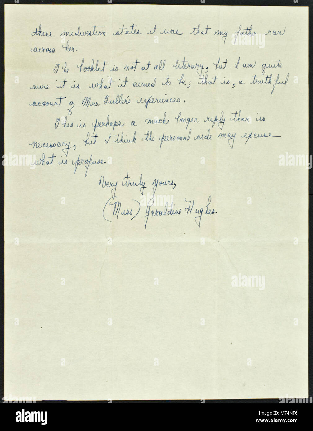 Geraldine Hughes letter to Edward Eberstadt, 1936 (NBY 19071 Stock ...