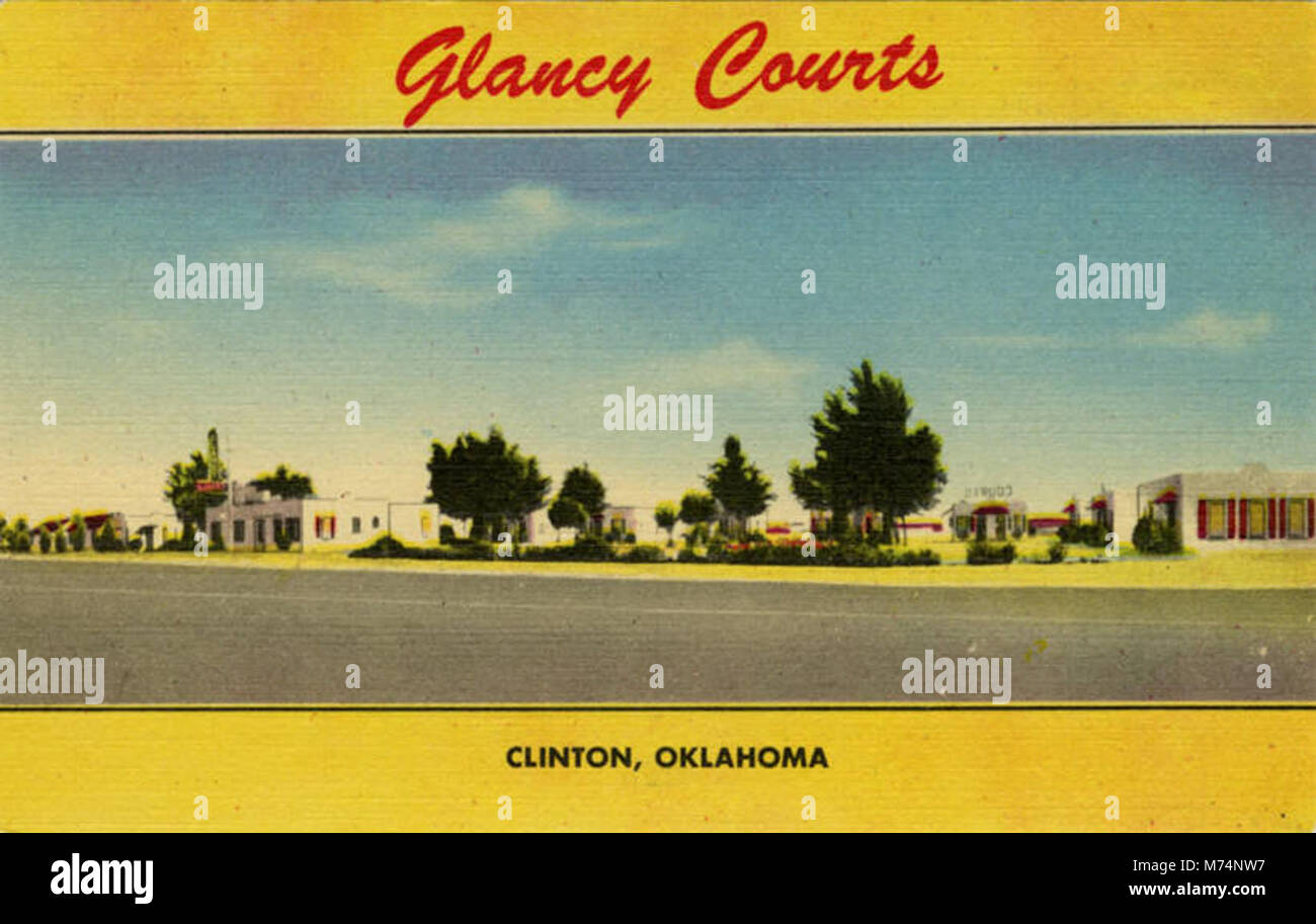 A photograph of the Glancy Auto Courts, a popular travel stop and ...
