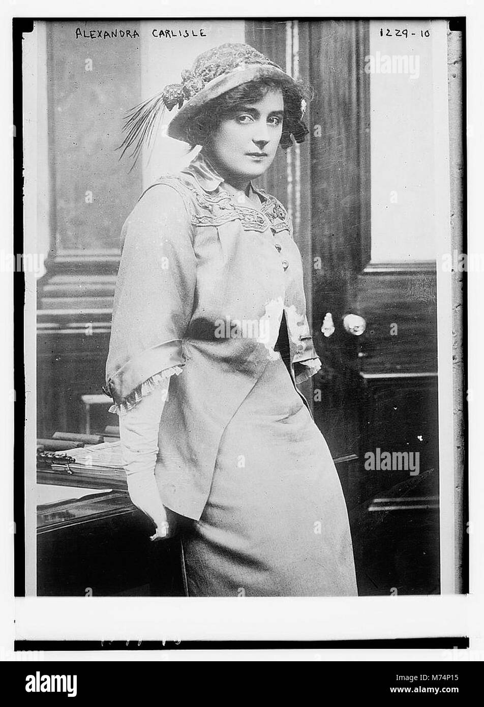 A three-quarter portrait of Alexandra Carlisle, capturing her features ...