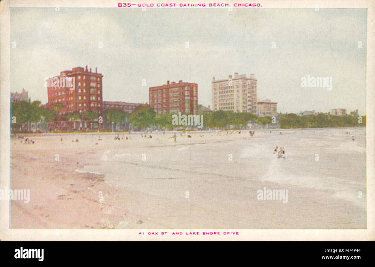 A photograph of the Gold Coast Bathing Beach at Oak Street and Lake ...
