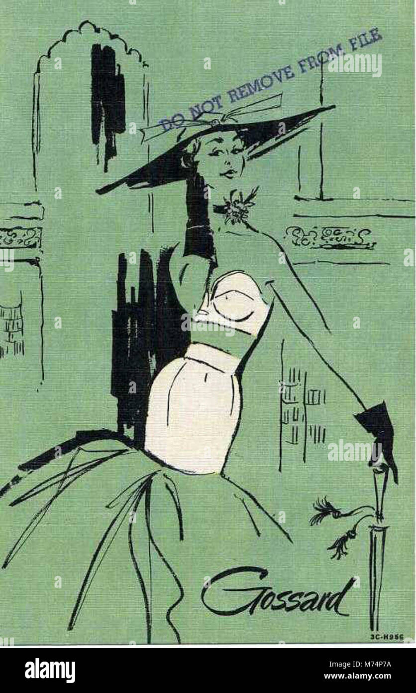 Gossard, drawing of a woman in fashionable clothes (NBY 4458 Stock ...