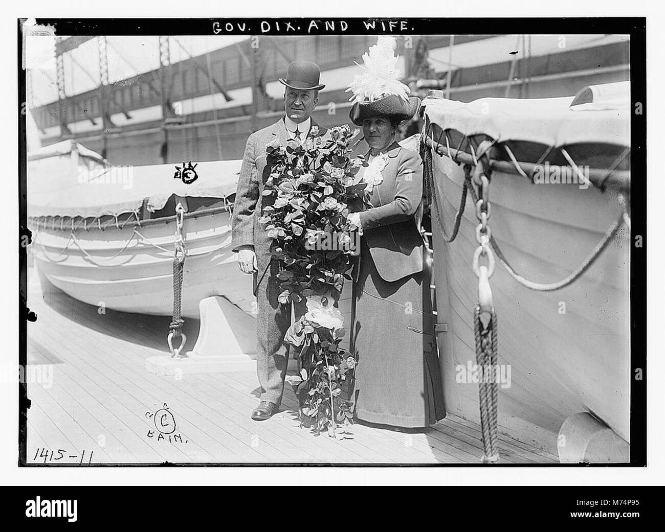 Portrait of Governor Dix and his wife, showcasing the couple in an ...