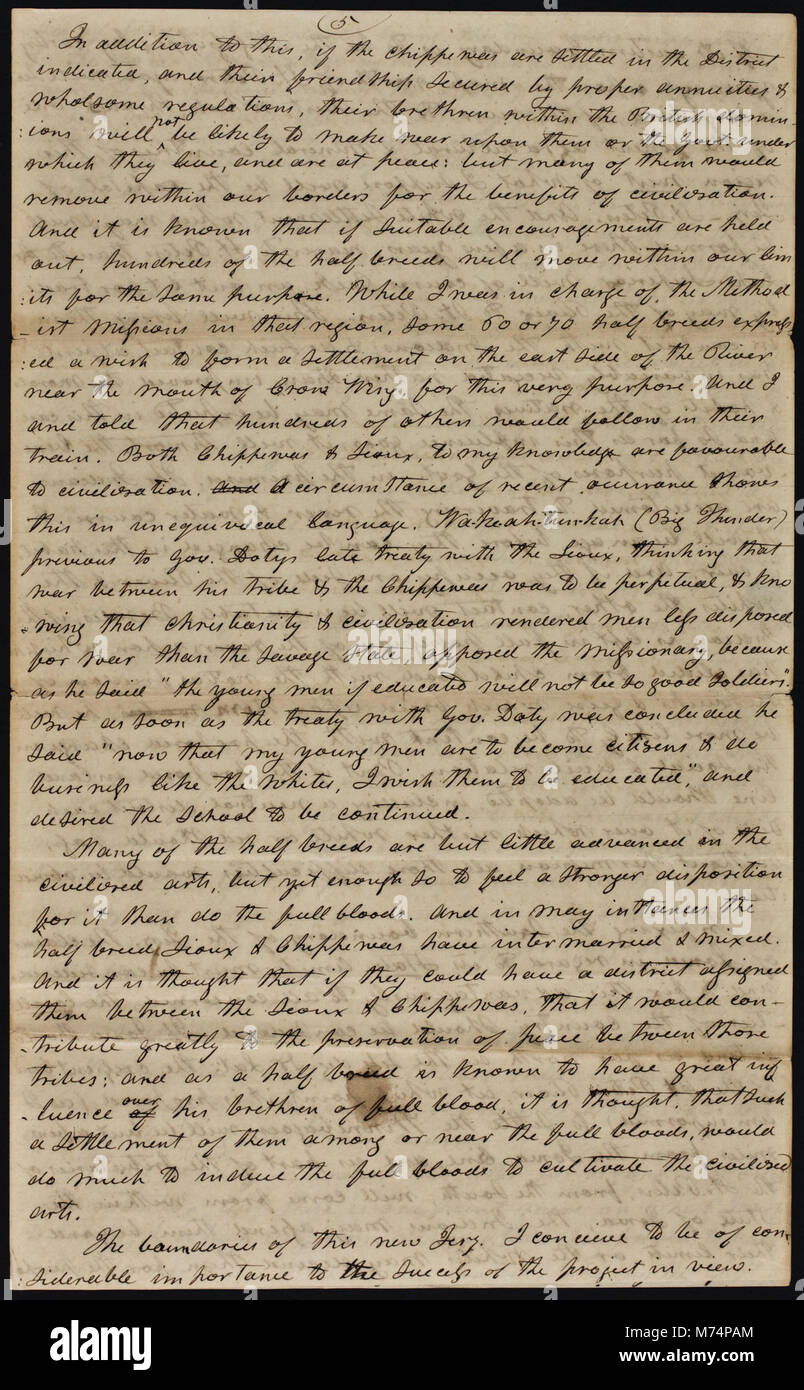 A letter from Alfred Brunson to John Bell, dated 1841, providing ...