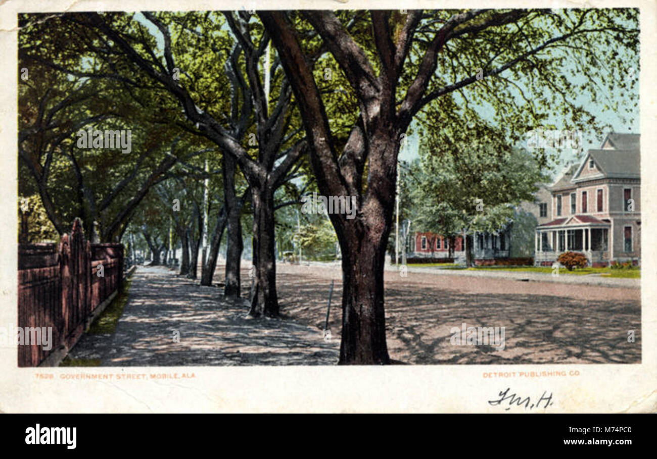 A historical photograph of Government Street in Mobile, Alabama ...