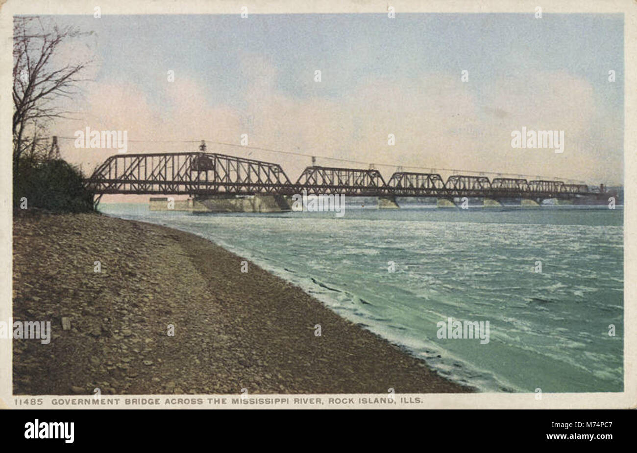 This historic image depicts the Government Bridge spanning the ...