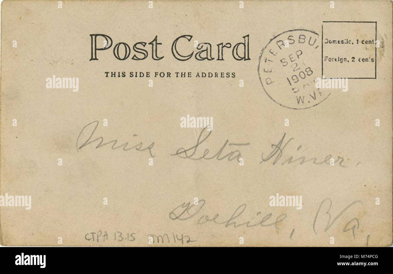 A vintage postcard promoting 'Shanks' as a place to buy postcards, with ...