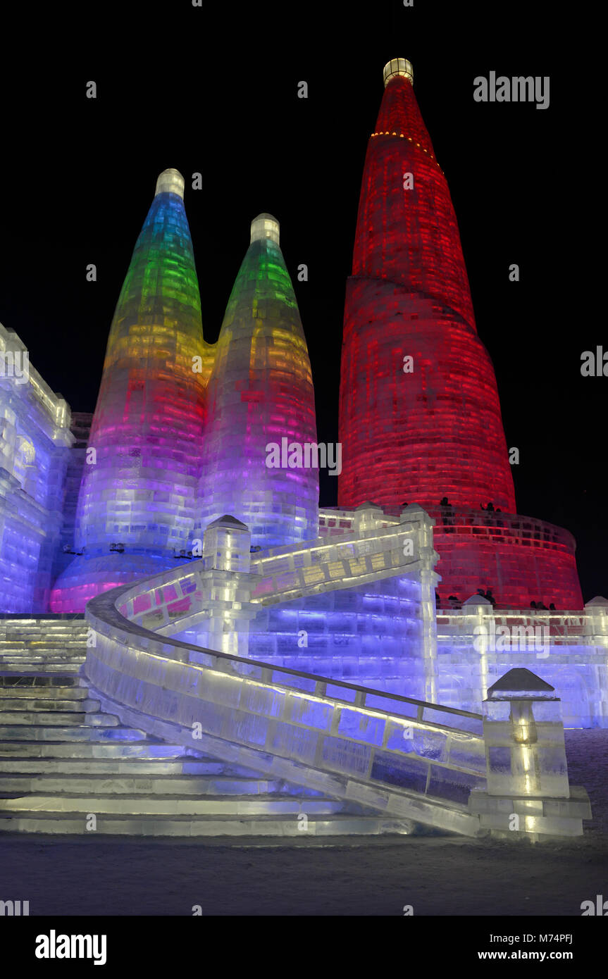 Ice buildings at the 2018 Harbin International Ice and Snow Sculpture ...