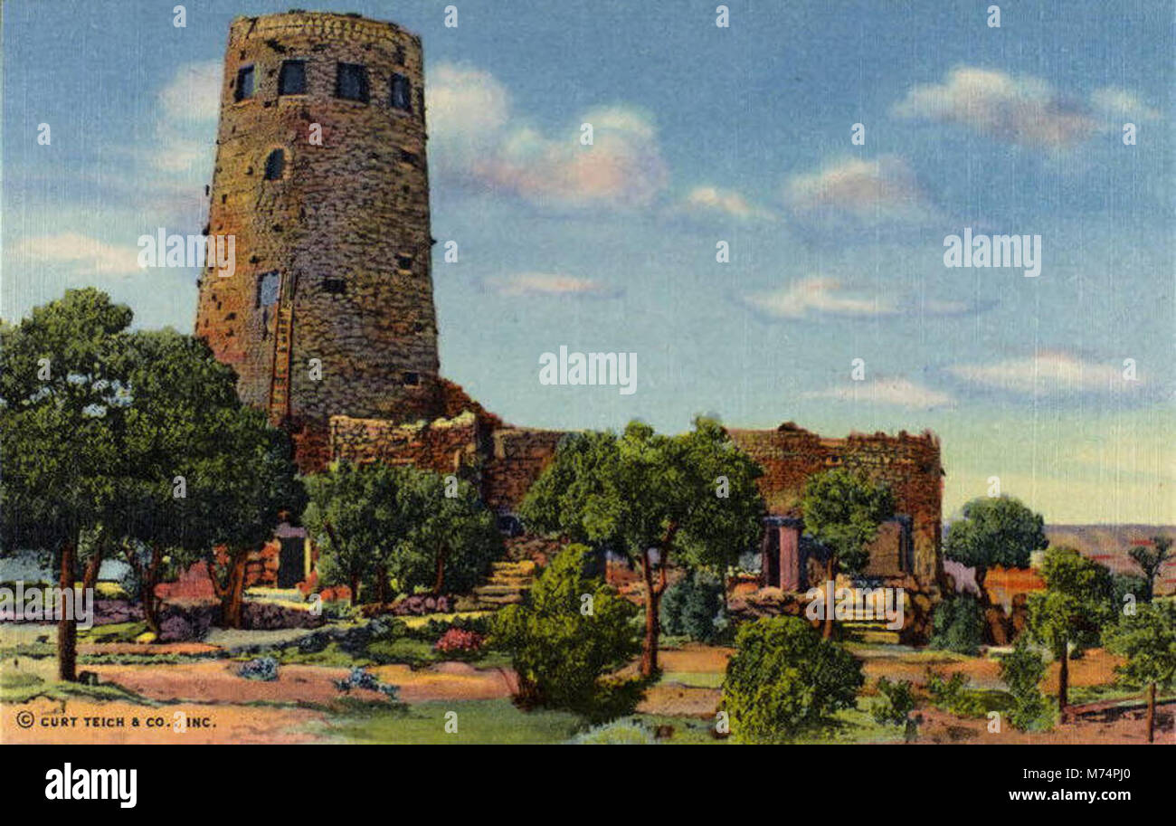 The Indian Watchtower at Desert View in the Grand Canyon National Park ...