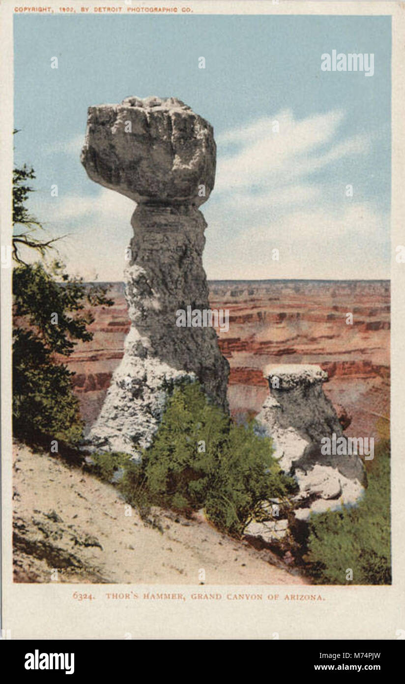 A photograph of Thor’s Hammer, a prominent rock formation in the Grand ...
