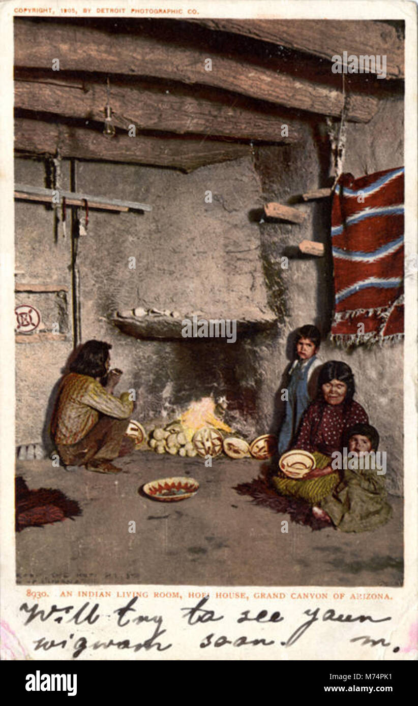 This photograph shows a traditional Hopi House, located at the Grand ...