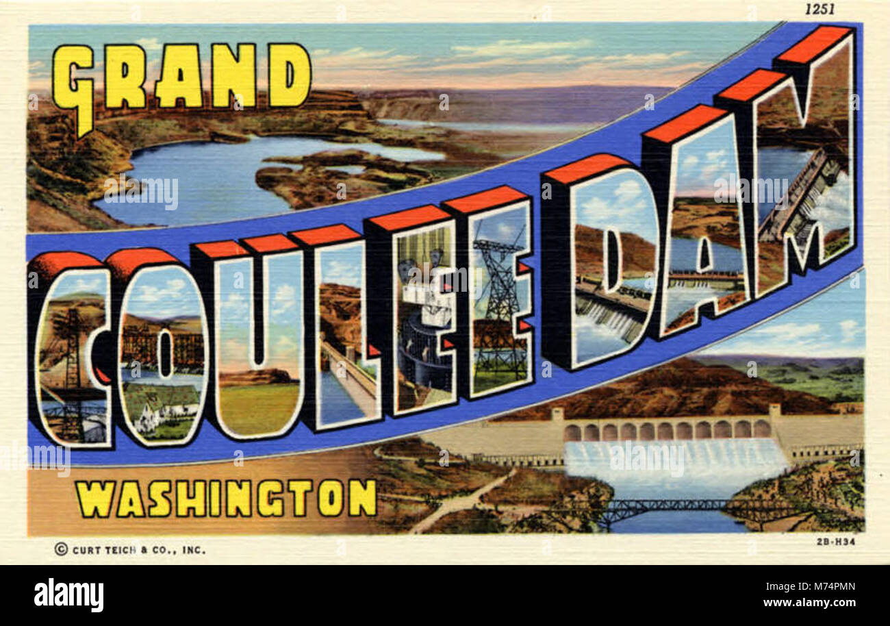 The Grand Coulee Dam located in Grand Coulee, Washington, a major ...