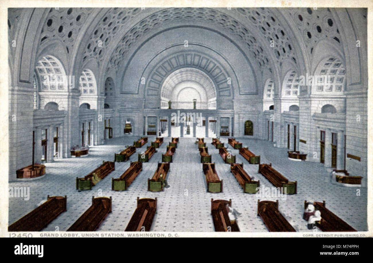 A photograph of the grand lobby of Union Station in Washington, D.C ...