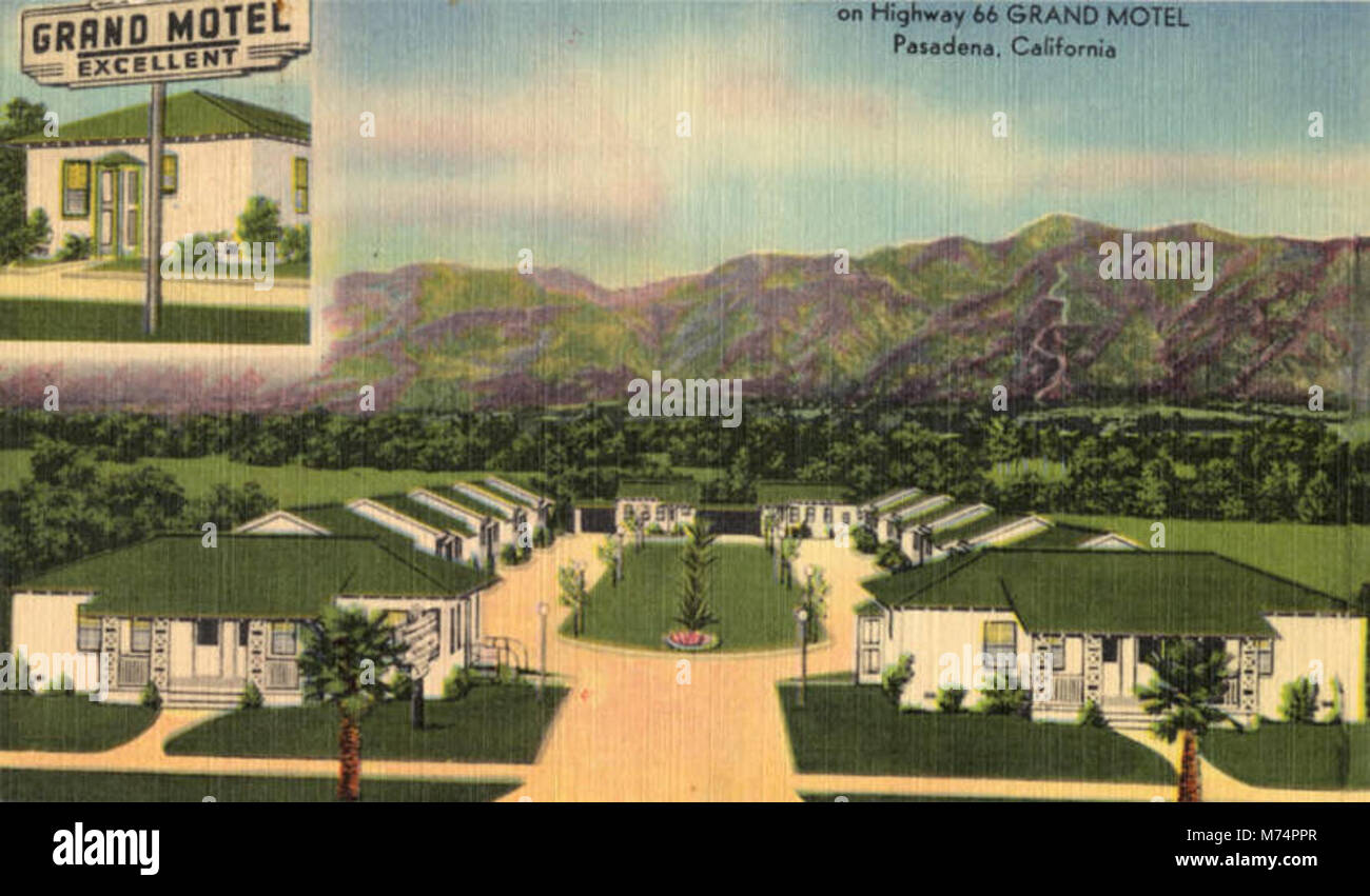 This image features the Grand Motel, showcasing its architectural style ...