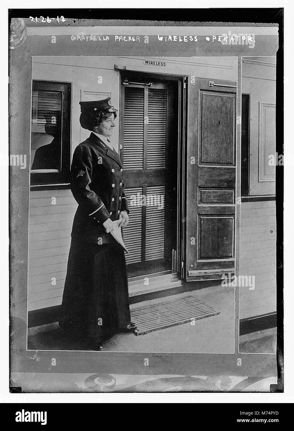A historical photograph of Graynella Packer, a wireless operator. The ...