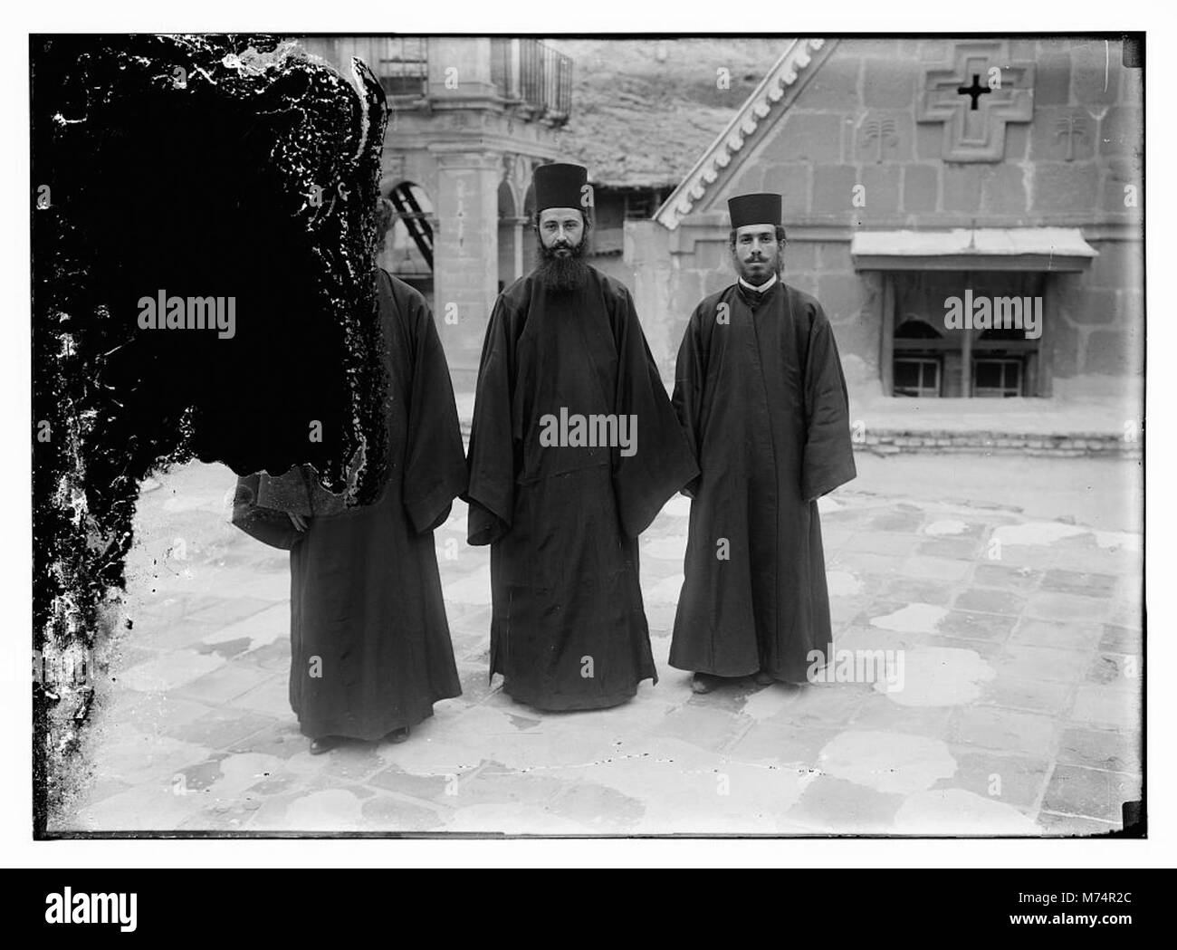 A photograph of Greek Orthodox priests at St. Catherine's Monastery in ...