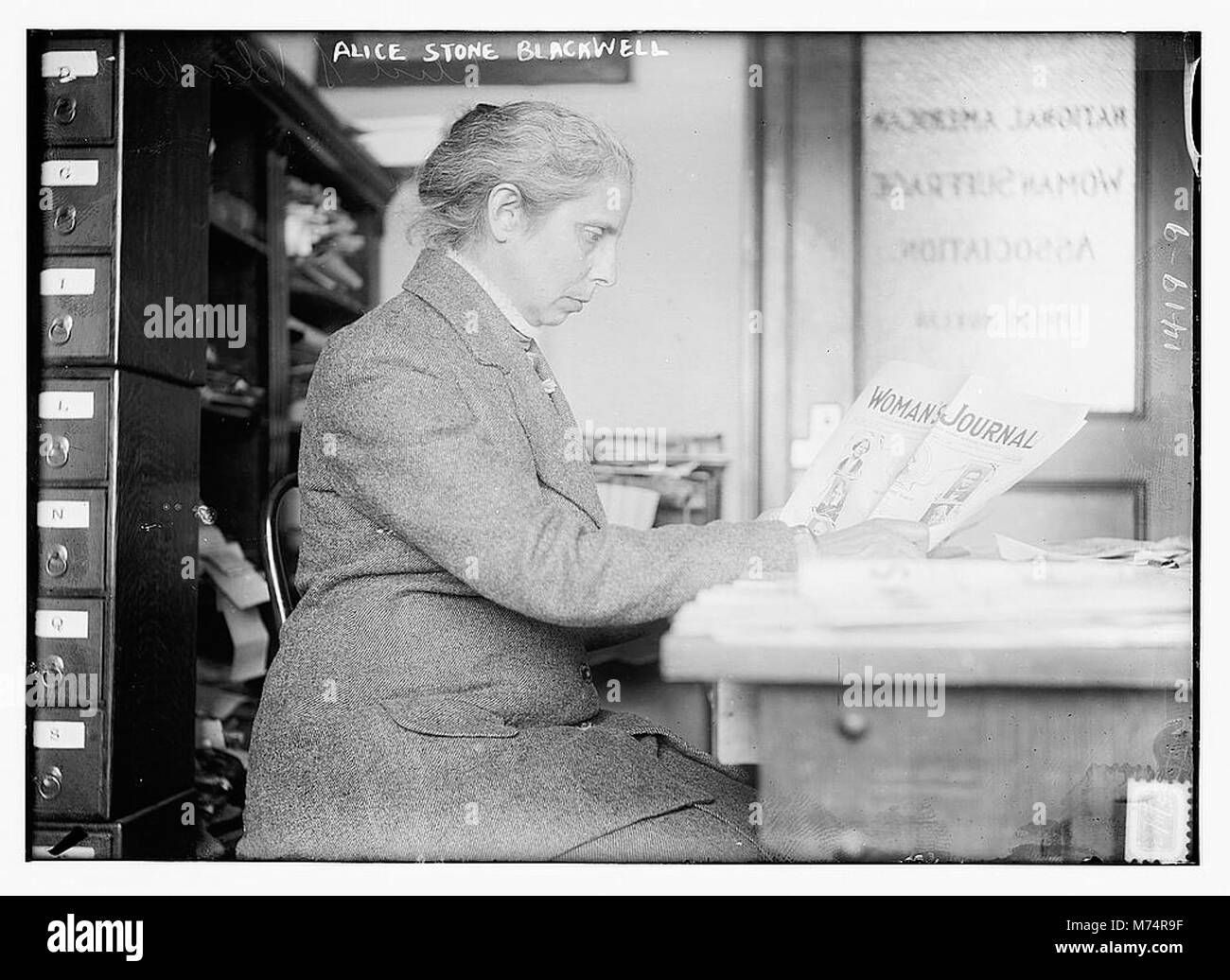 A portrait of Alice Stone Blackwell, a prominent suffragist and writer ...