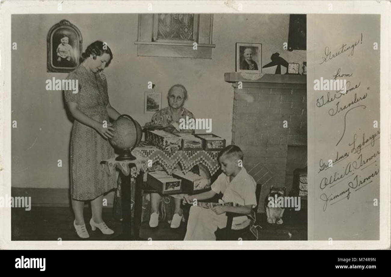 A photograph of Grandma Lybarger, Allie Trower, and Jimmy Trower, with ...