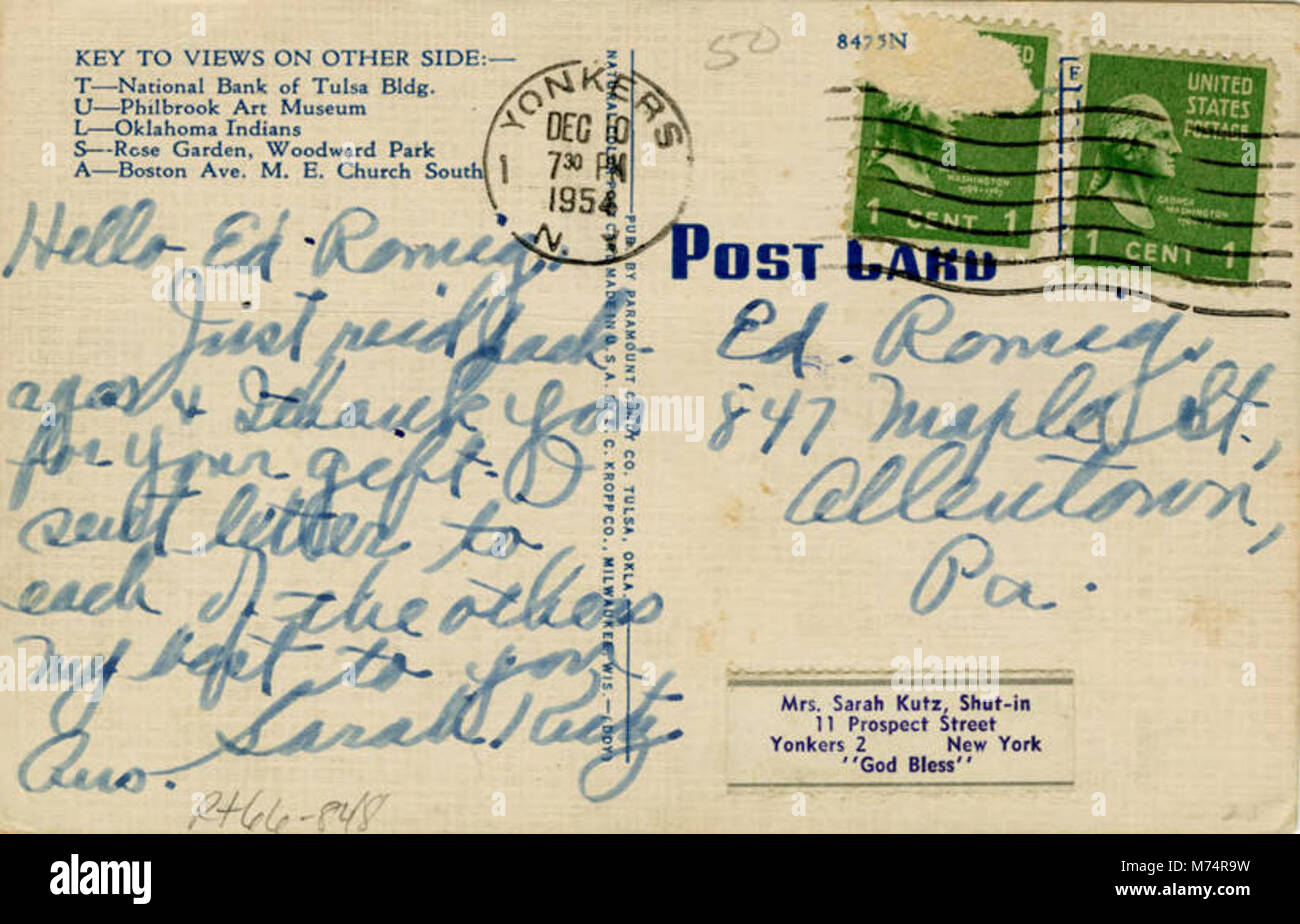 A vintage postcard from Tulsa, Oklahoma, featuring a scenic view or ...