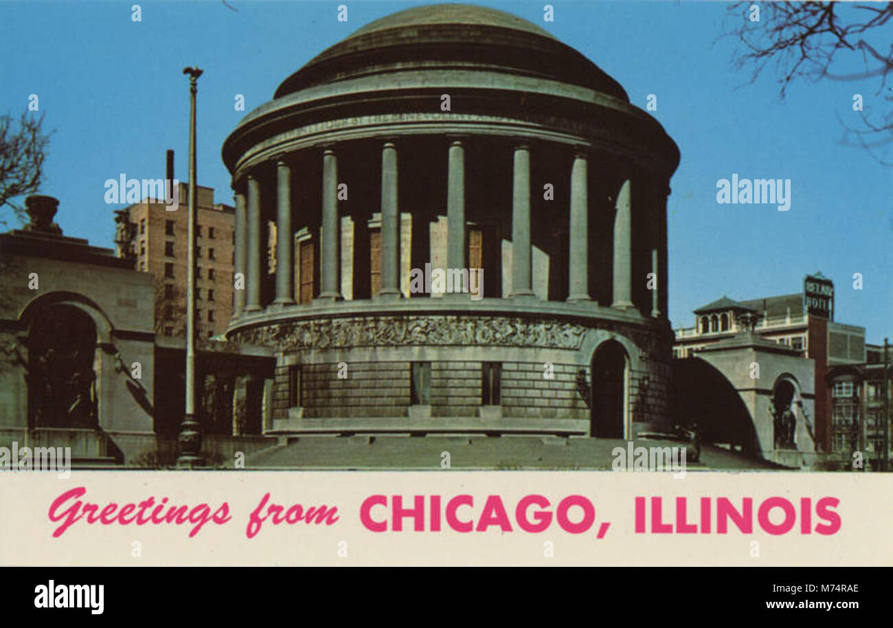 A postcard from Chicago, Illinois, likely showcasing the city's iconic ...