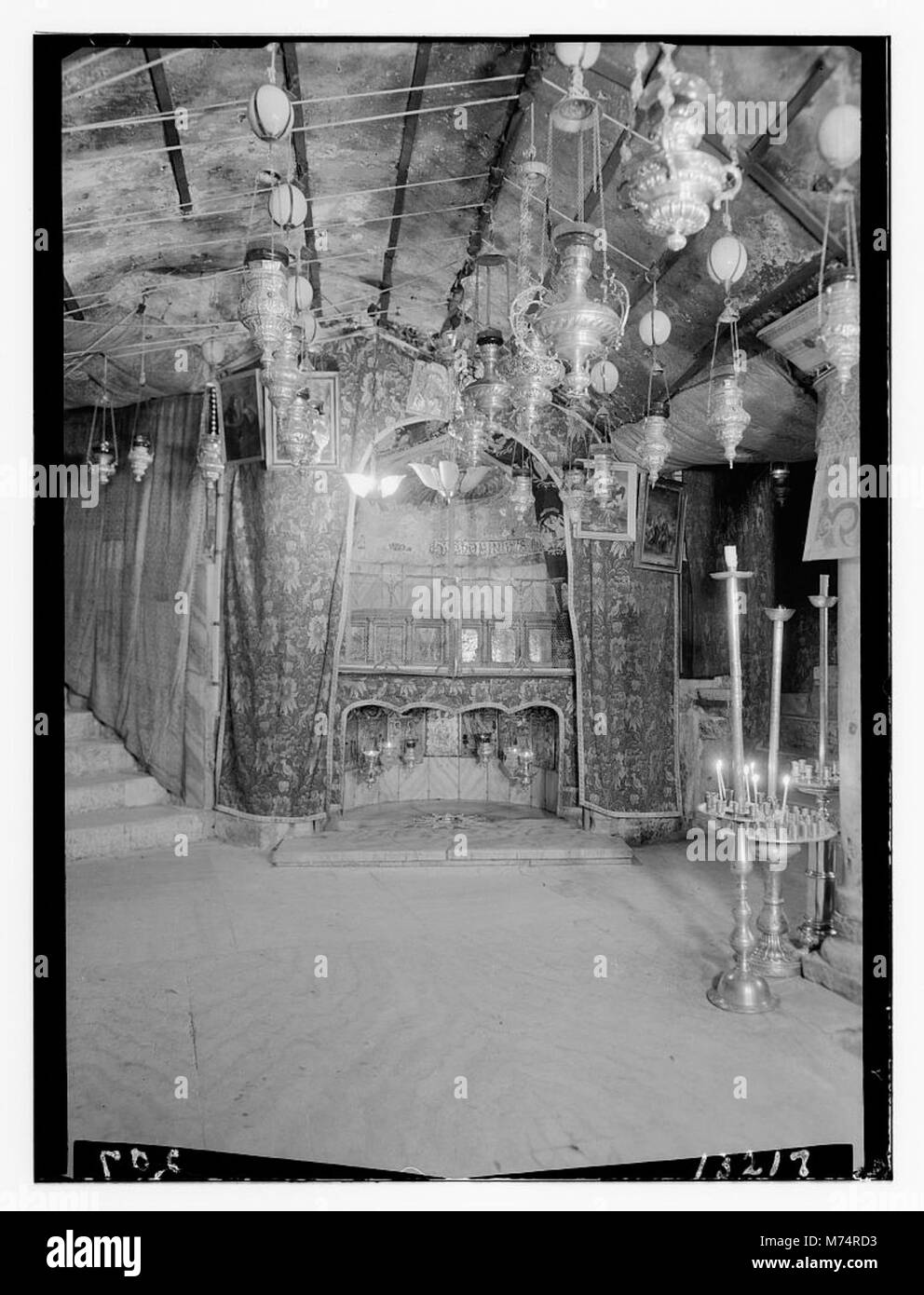 This photograph shows the Grotto of Nativity at the Church of the ...