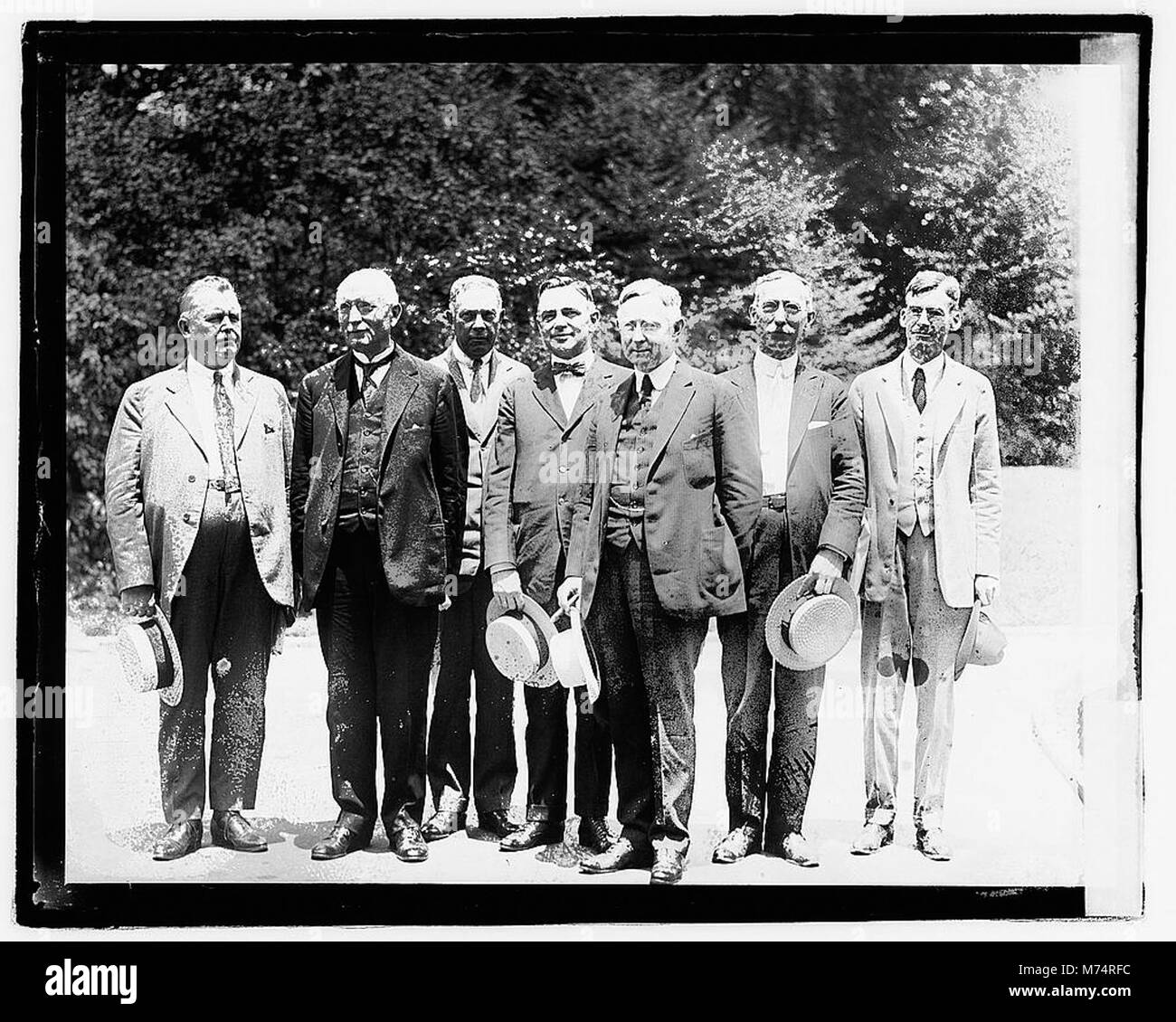 Group of seven unidentified men standing outdoors,) 6-27-21 LOC npcc ...